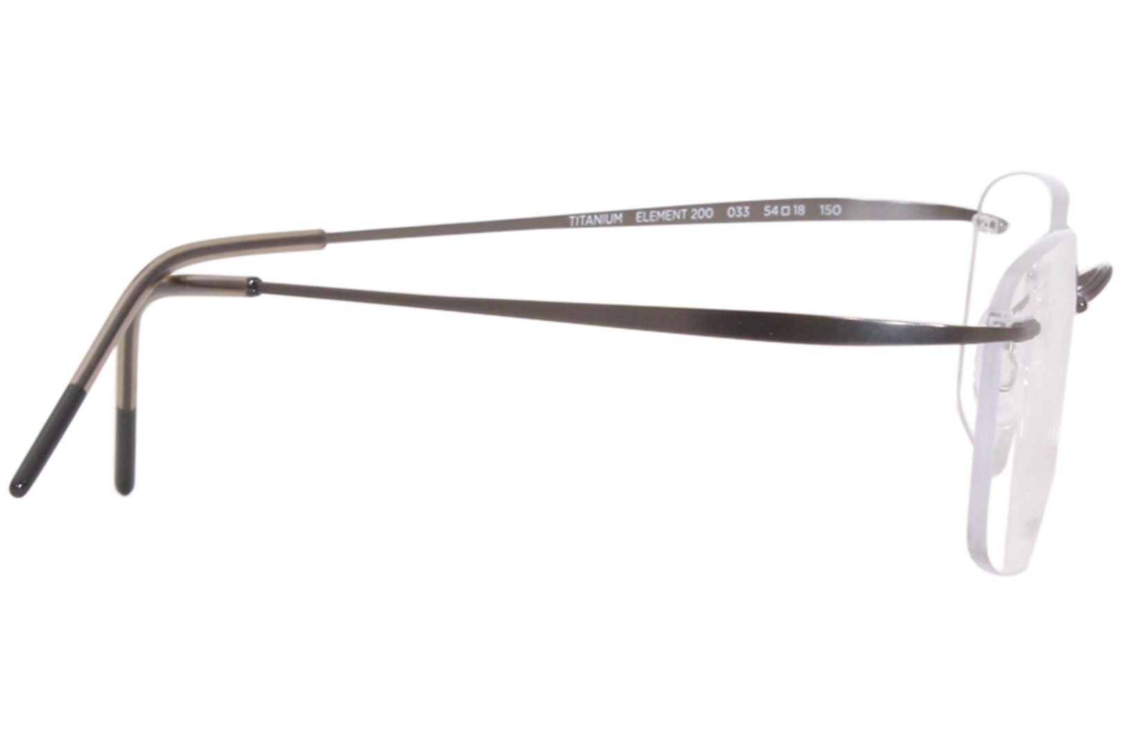 Pure Airlock Element 200 033 Titanium Eyeglasses Gunmetal Rimless 54 18 150