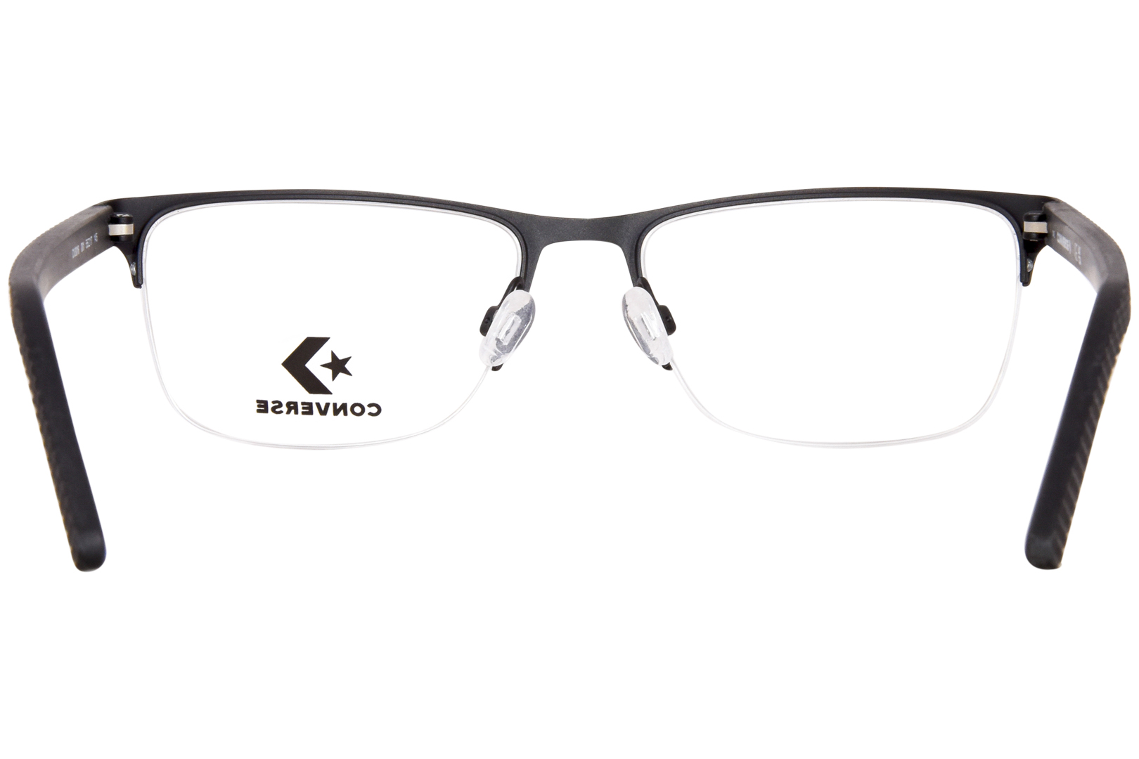 Converse Cv3016 001 Eyeglasses Mens Matte Black Semi Rim Rectangle Shape 55mm