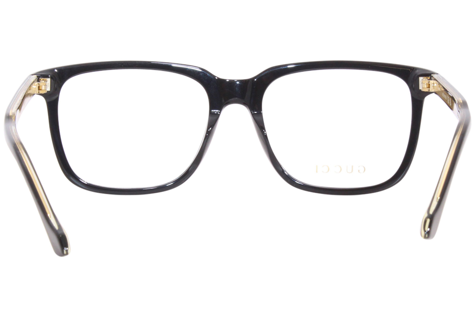 Gucci Gg0737o 011 Eyeglasses Mens Blackgold Full Rim Rectangle Shape 56mm