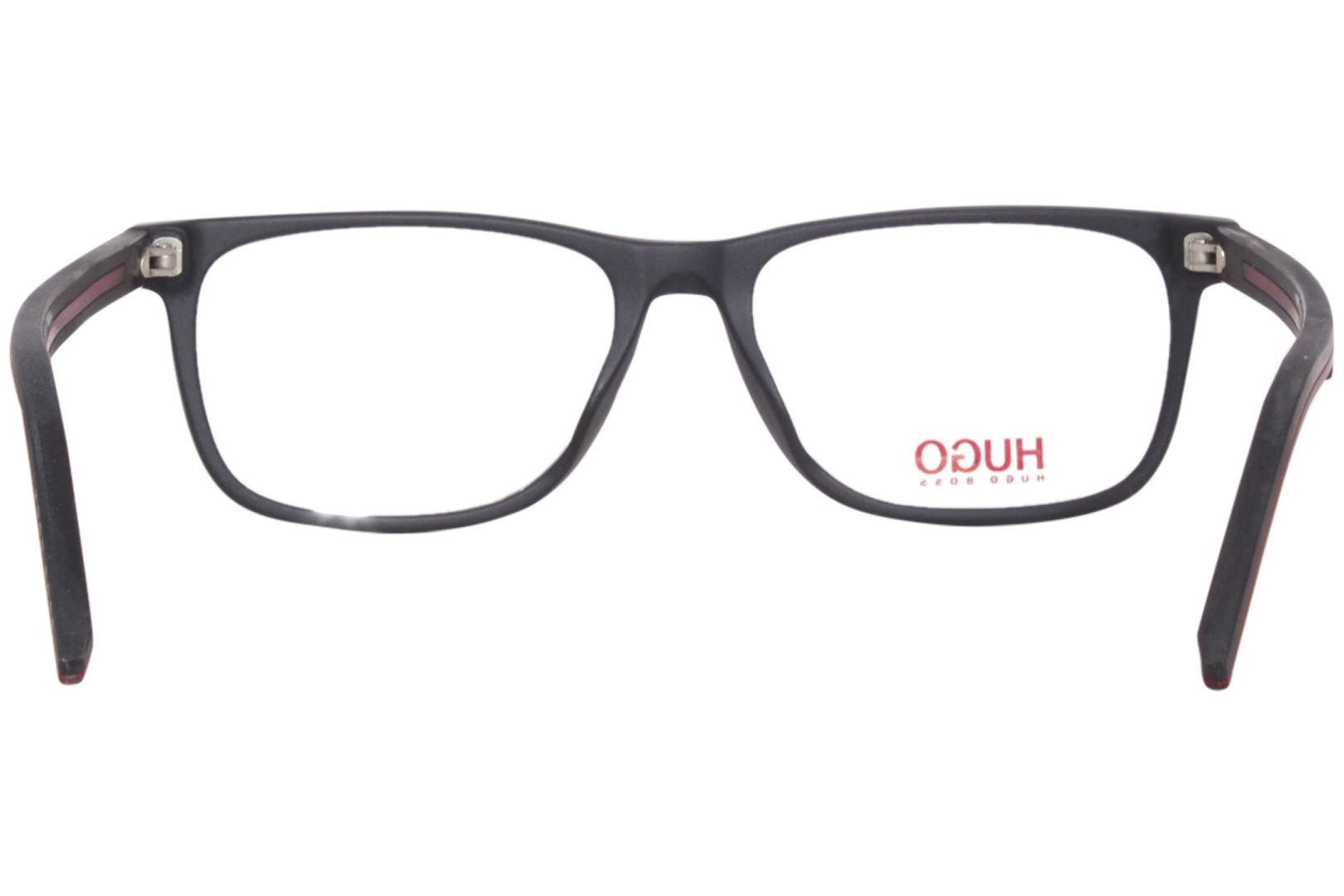 Hugo Boss Hg 1048 Blx Eyeglasses Mens Blackred Full Rim Rectangle Shape 55mm