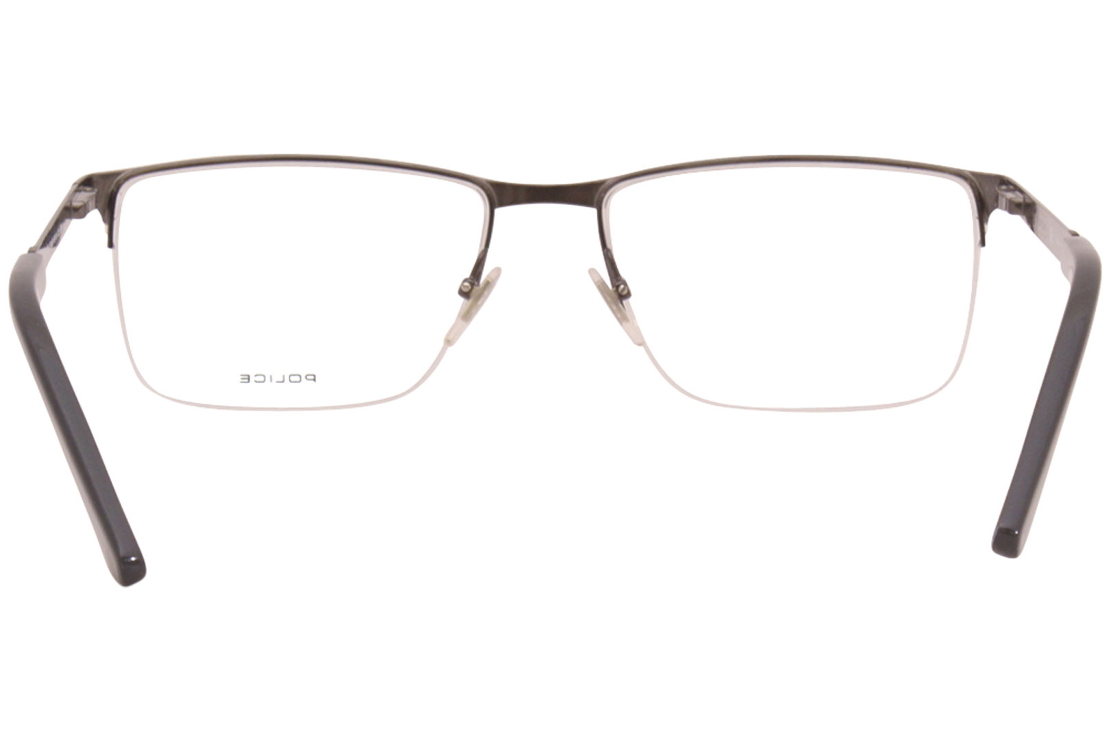 Police Vpla59 Eyeglasses Mens Semi Rim Rectangular Optical Frame