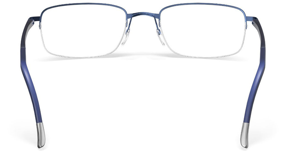 Silhouette Illusion 5559 4540 Titanium Eyeglasses Satin Blue Semi Rim 52 19 145