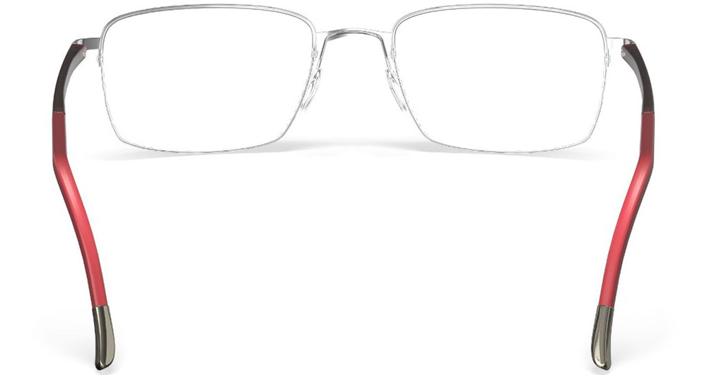 Silhouette Illusion 5560 7110 Titanium Eyeglasses Satin Red Semi Rim 54 19 145