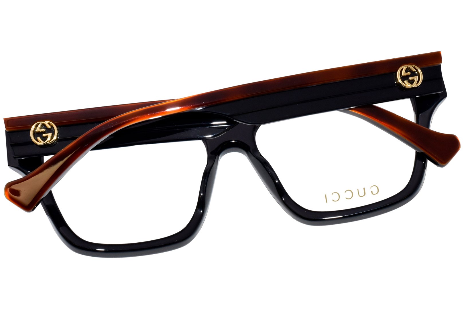 Gucci Gg1302o 004 Eyeglasses Womens Blackhavana Full Rim Cat Eye 55 15 145